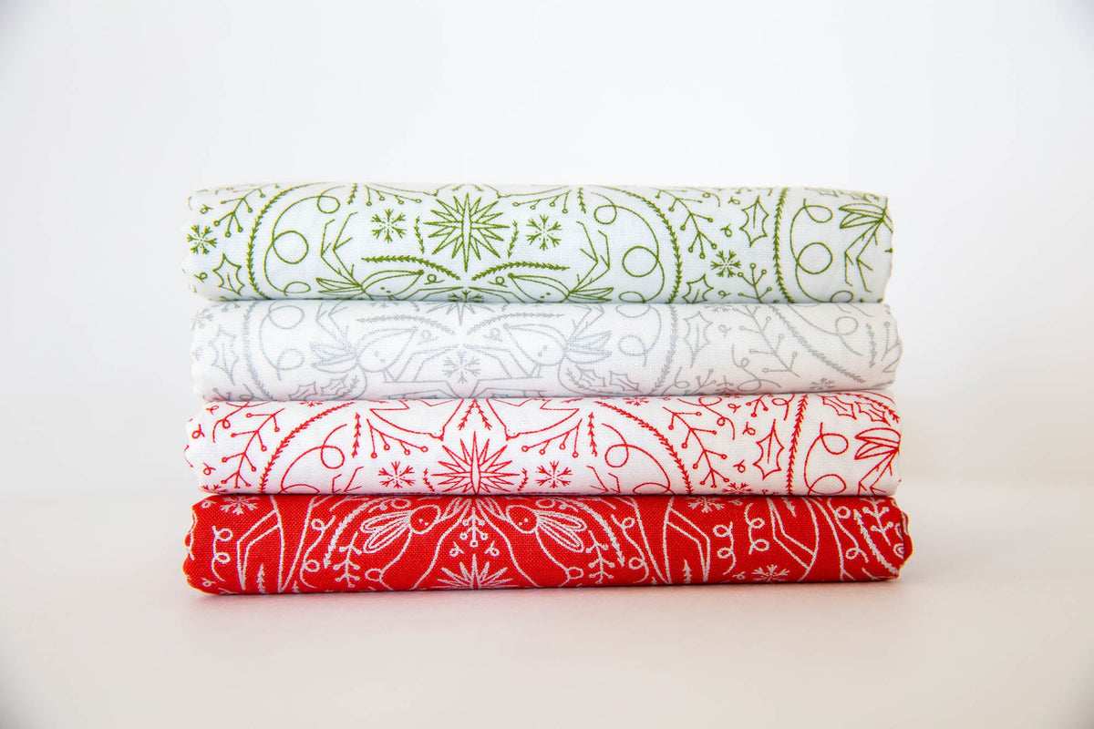 Merrymaking Scandi Damask in Eggnog Evergreen, Gingiber, Moda Fabrics ...